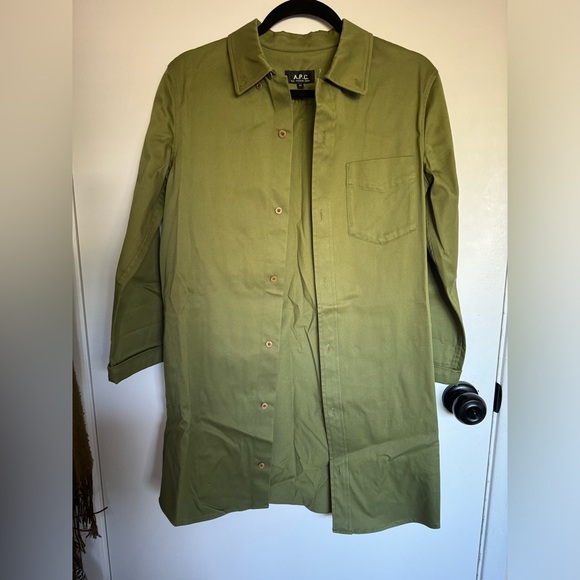 A.P.C. | Jackets & Coats | Apc Green Khaki Trench Utility | Poshmark